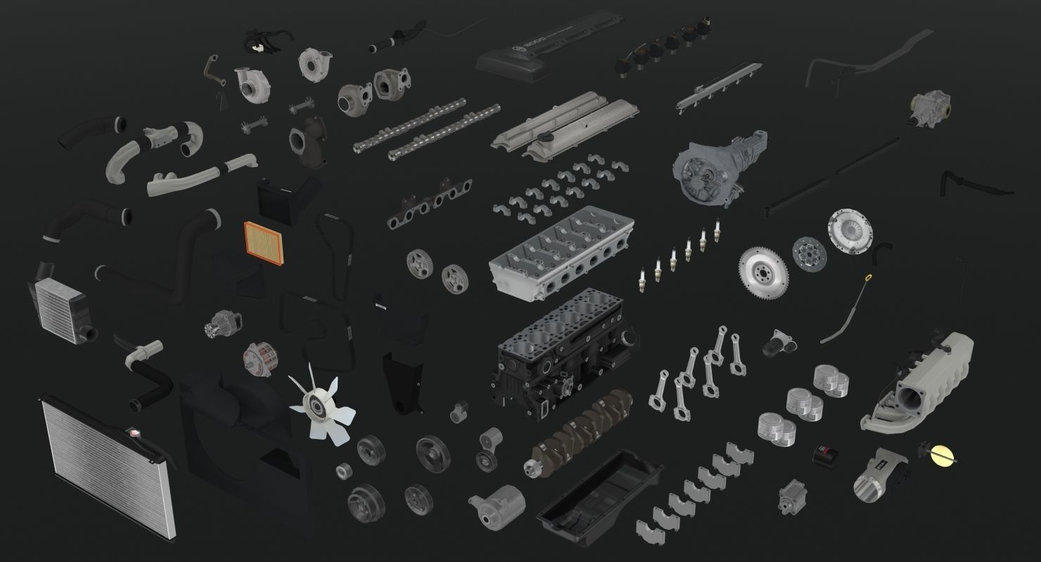 3D model Toyota 2JZ GTE engine VR / AR / low-poly | CGTrader