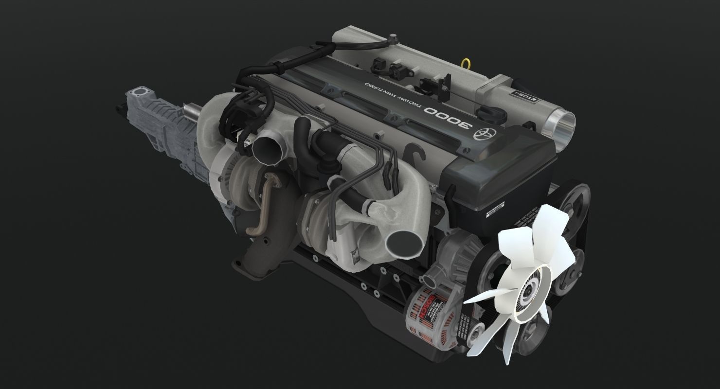 3D model Toyota 2JZ GTE engine VR / AR / low-poly | CGTrader