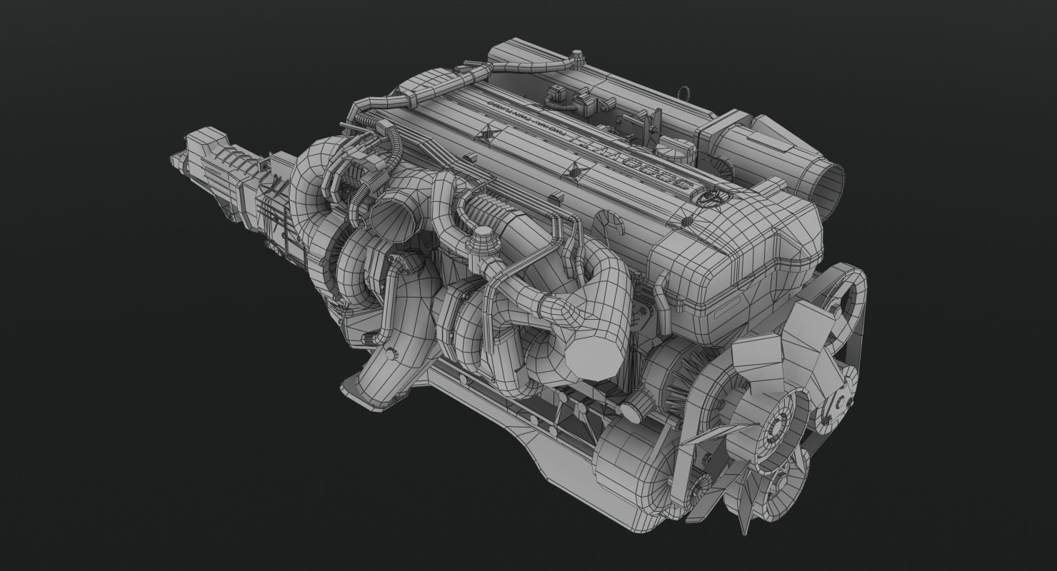 3D model Toyota 2JZ GTE VVTi engine VR / AR / low-poly | CGTrader