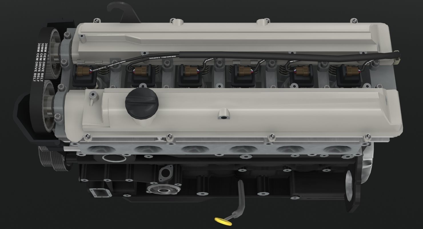 3D model Toyota 2JZ GTE VVTi engine VR / AR / low-poly | CGTrader