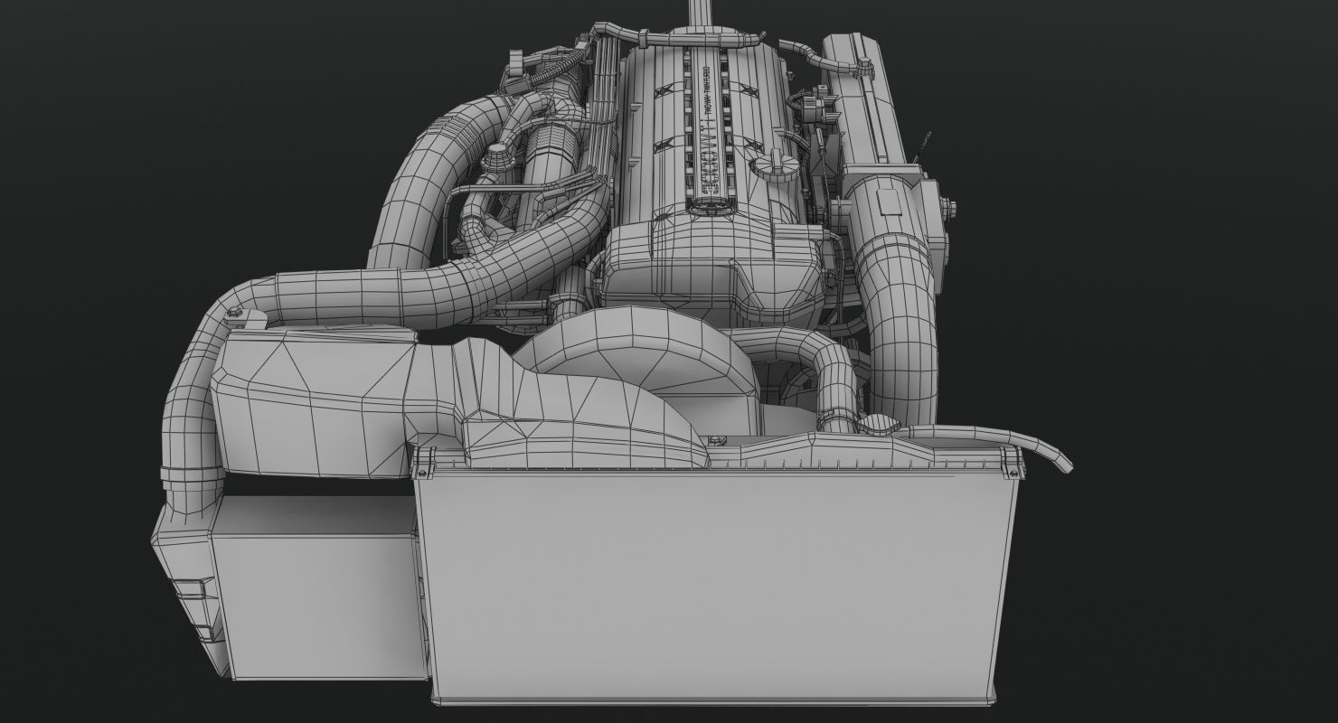 3D model Toyota 2JZ GTE VVTi engine VR / AR / low-poly | CGTrader