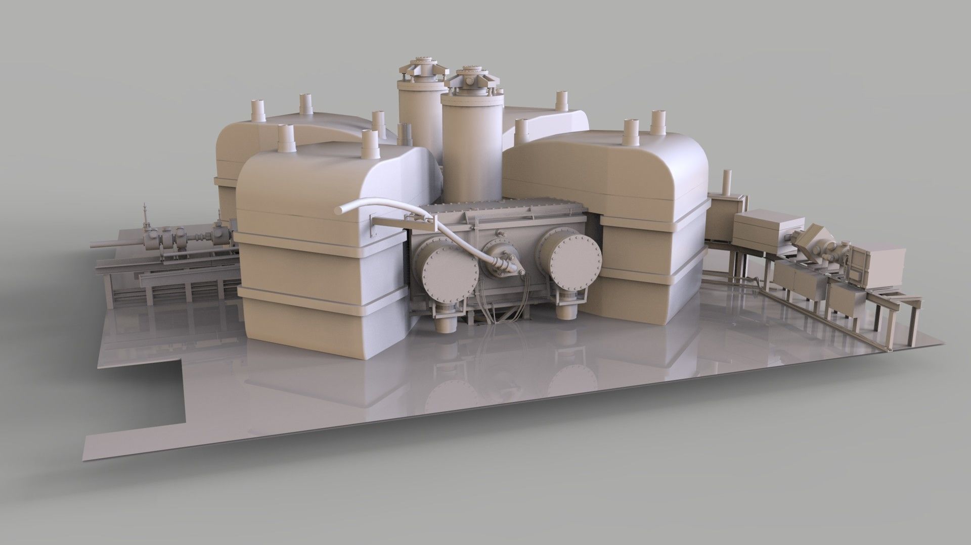 Particle Accelerator separated sector cyclotron 3D asset