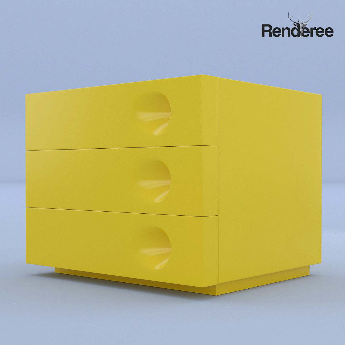 Yellow Night Stand 3D model | CGTrader