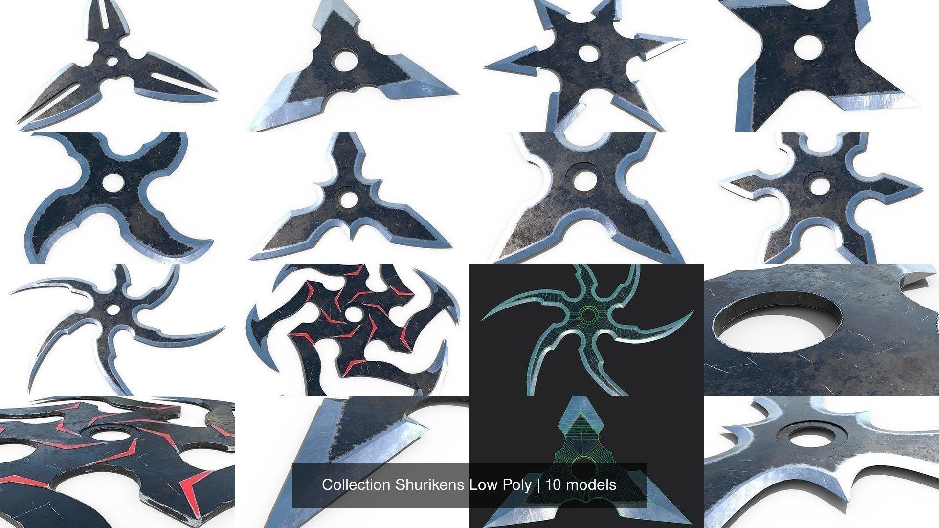Collection Shurikens Low Poly VR / AR / low-poly | CGTrader