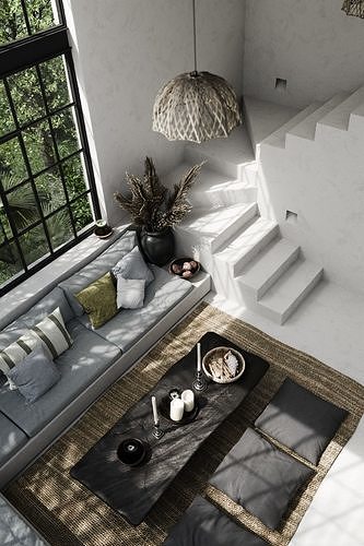 full interior scene with Garden for kit bashing and staging 3D model | CGTrader