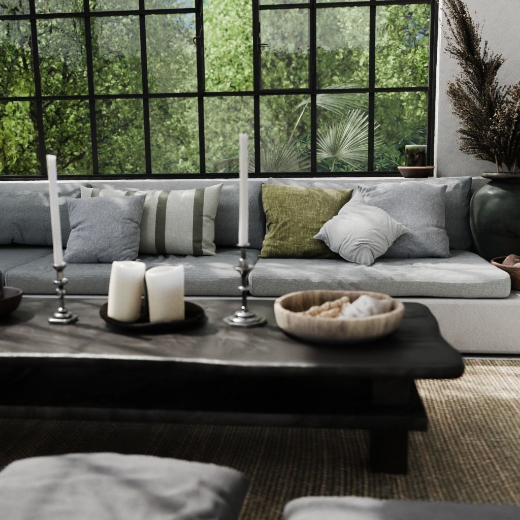full interior scene with Garden for kit bashing and staging 3D model ...