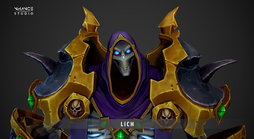 3D model Stylized Fantasy Lich VR / AR / low-poly rigged animated ...