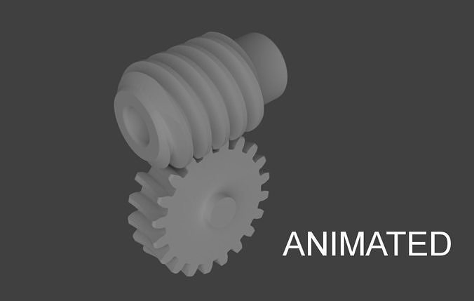 Worm gear 3D model animated rigged | CGTrader