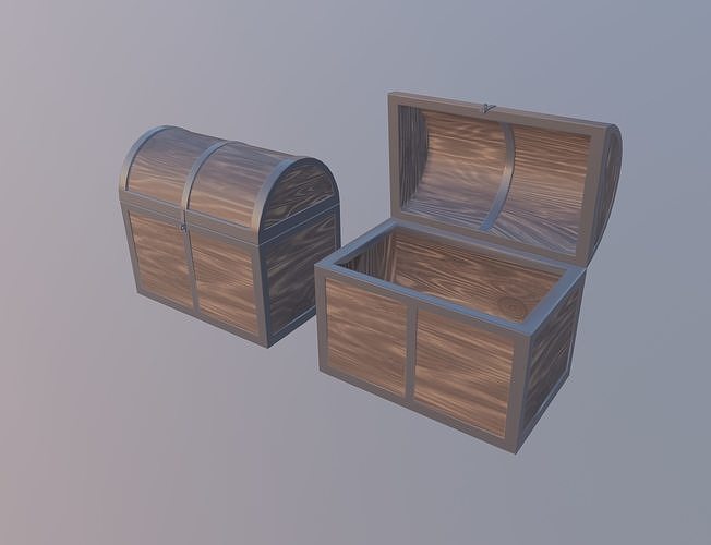3D model Chest wooden box VR / AR / low-poly | CGTrader