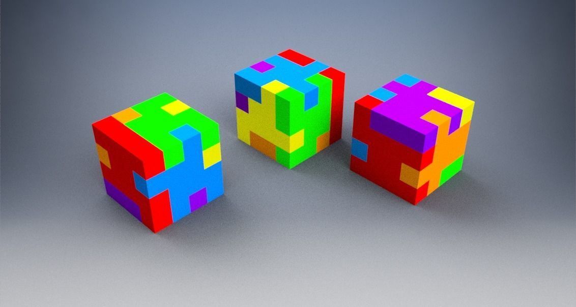 Puzzle 3D colorful cube 3D model | CGTrader