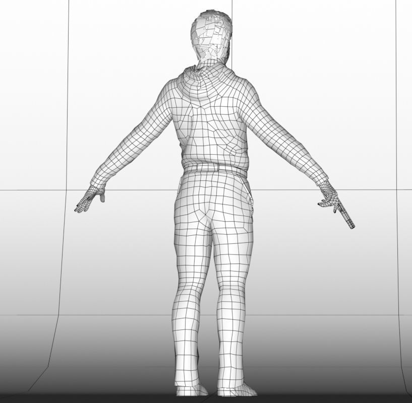 3D model Killer man with gun VR / AR / low-poly rigged | CGTrader