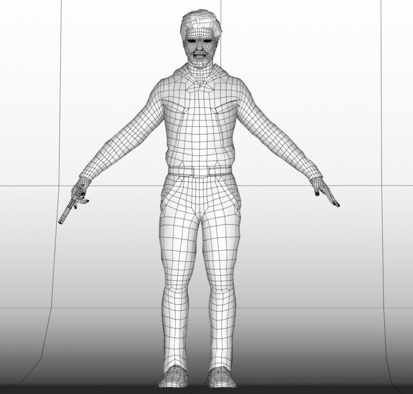 3D model Killer man with gun VR / AR / low-poly rigged | CGTrader