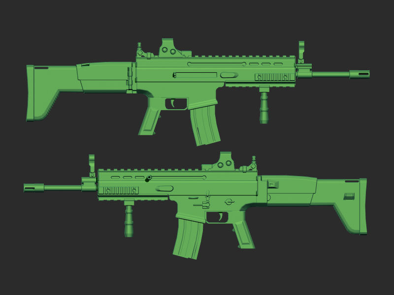 3D model Scar Assault Rifle Highly Optimised VR / AR / low-poly | CGTrader