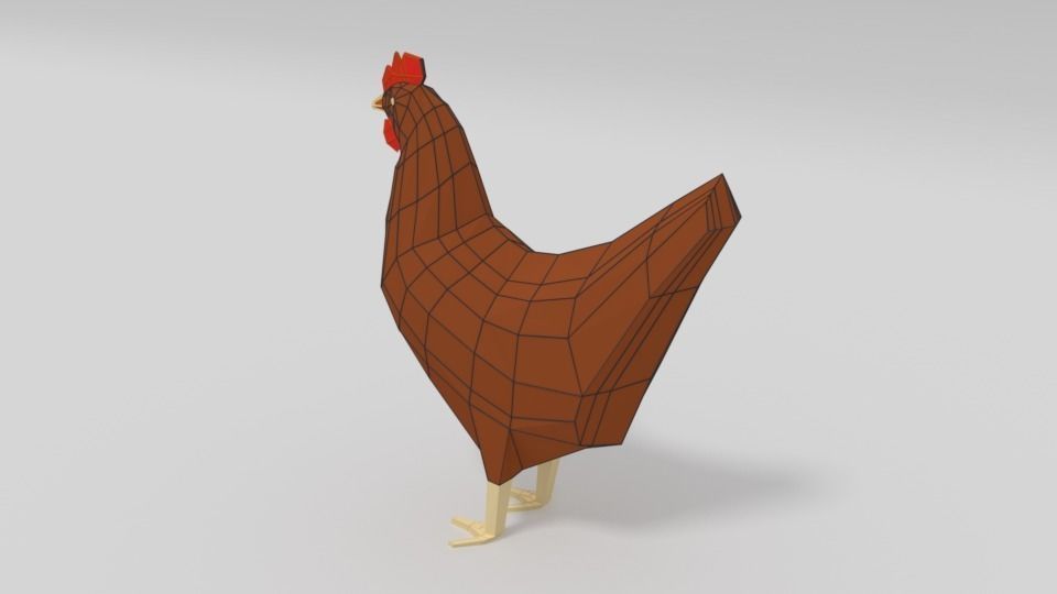 3D model Low Poly Cartoon Chicken VR / AR / low-poly | CGTrader