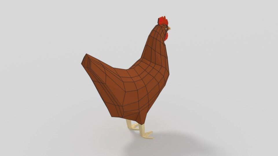 3D model Low Poly Cartoon Chicken VR / AR / low-poly | CGTrader