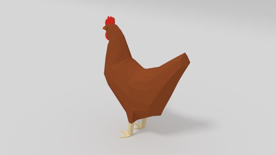 3D model Low Poly Cartoon Chicken VR / AR / low-poly | CGTrader