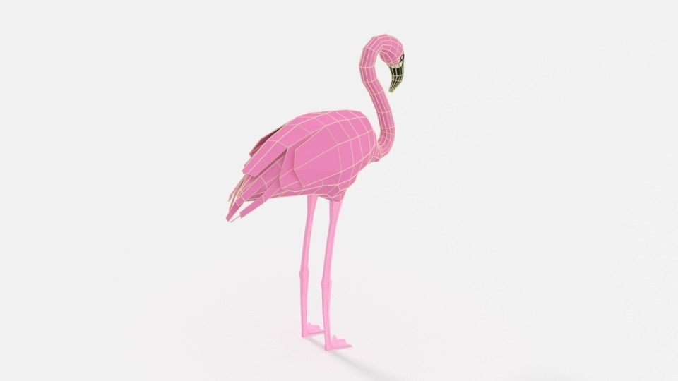 3D model Low Poly Cartoon Flamingo VR / AR / low-poly | CGTrader