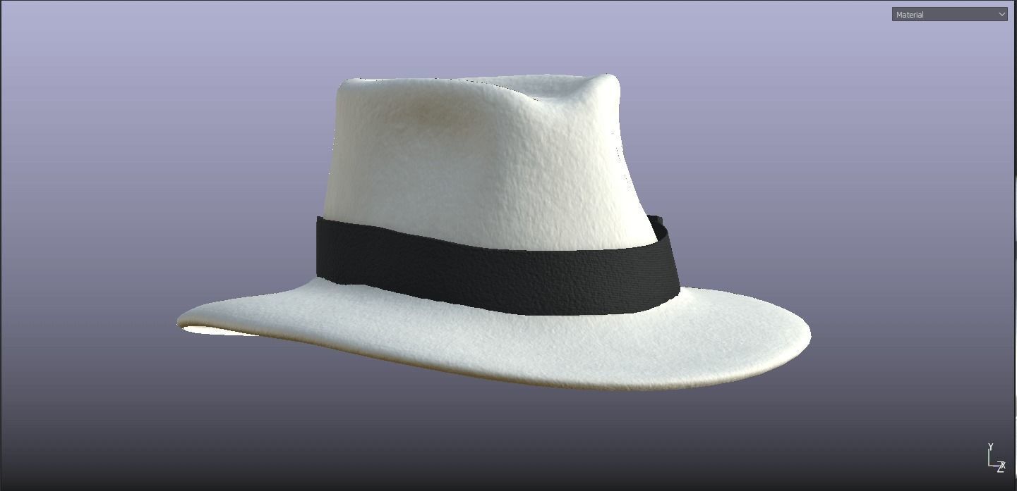 3D model PBR Stylish White Fedora Hat VR / AR / low-poly | CGTrader