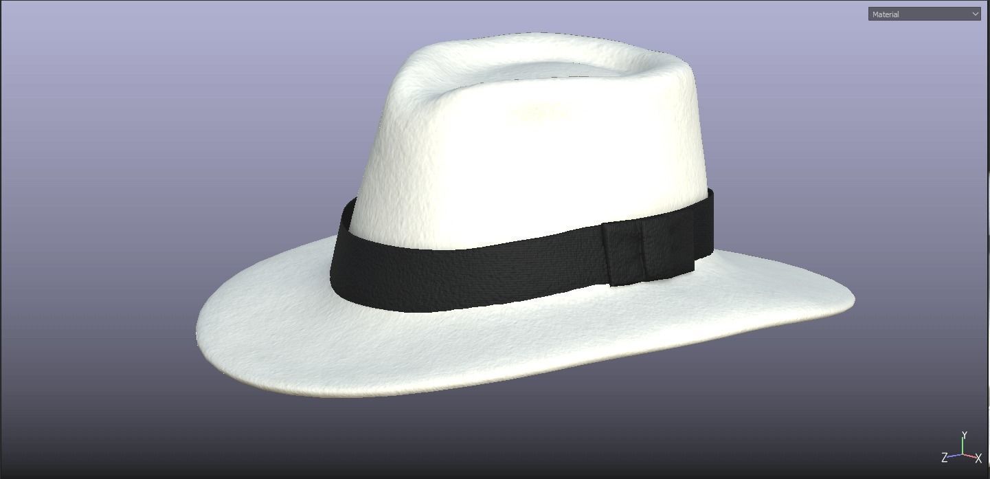 3D model PBR Stylish White Fedora Hat VR / AR / low-poly | CGTrader