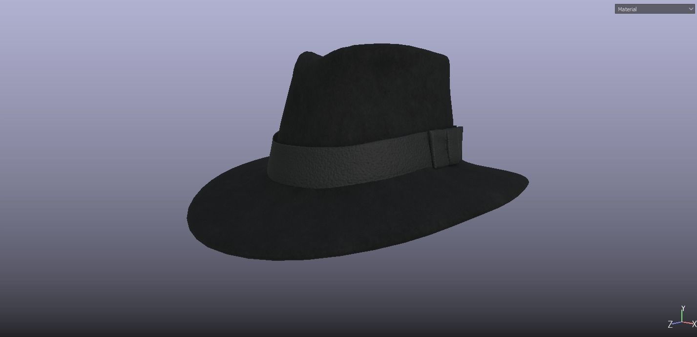 3D model PBR Black Stylish Fedora Hat VR / AR / low-poly | CGTrader