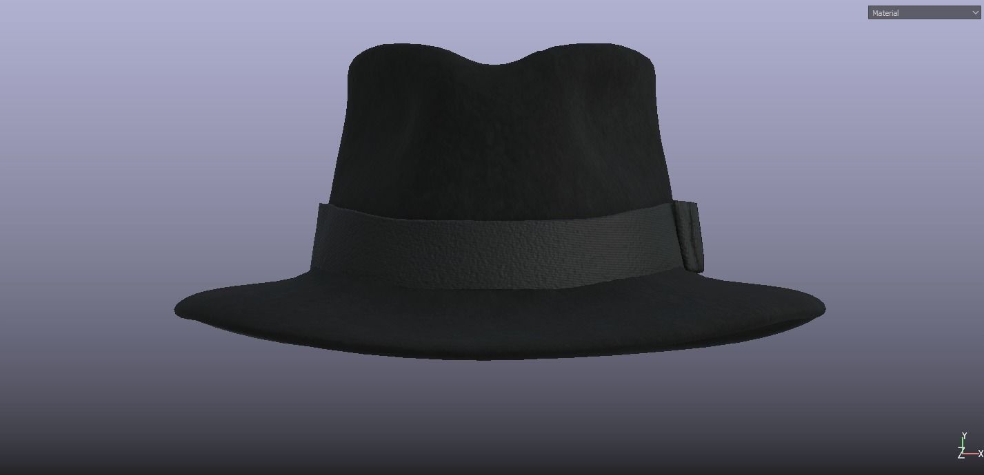 3D model PBR Black Stylish Fedora Hat VR / AR / low-poly | CGTrader