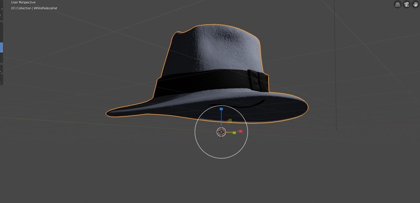 3D model Grey Color PBR Stylish Fedora Hat VR / AR / low-poly | CGTrader