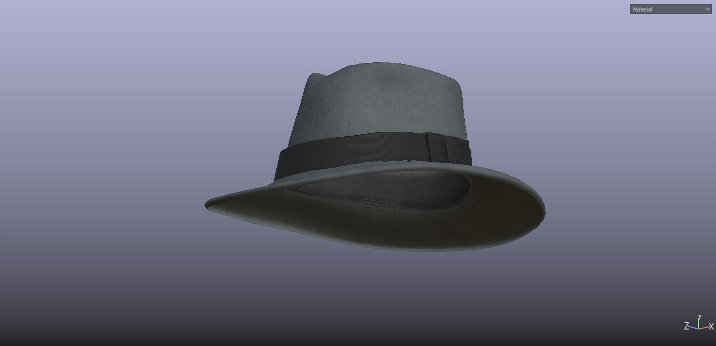 3D model Grey Color PBR Stylish Fedora Hat VR / AR / low-poly | CGTrader