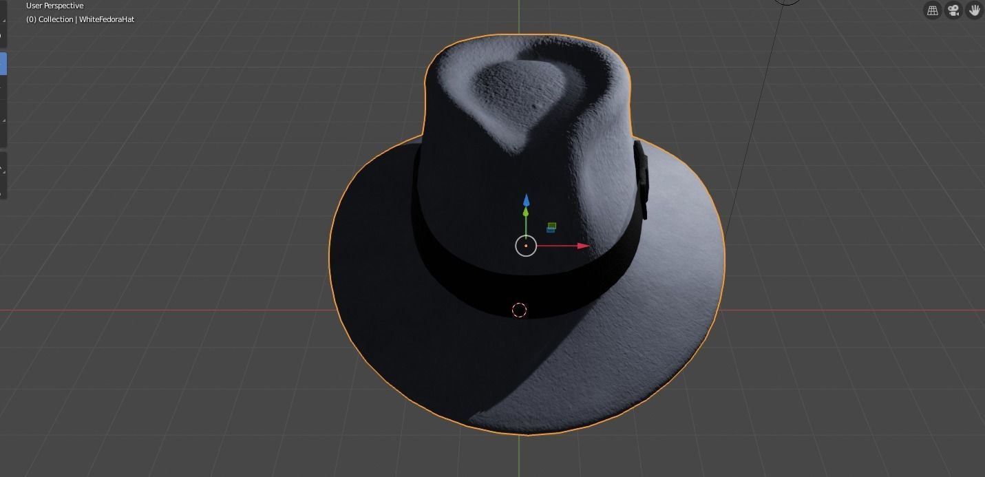 3D model Grey Color PBR Stylish Fedora Hat VR / AR / low-poly | CGTrader
