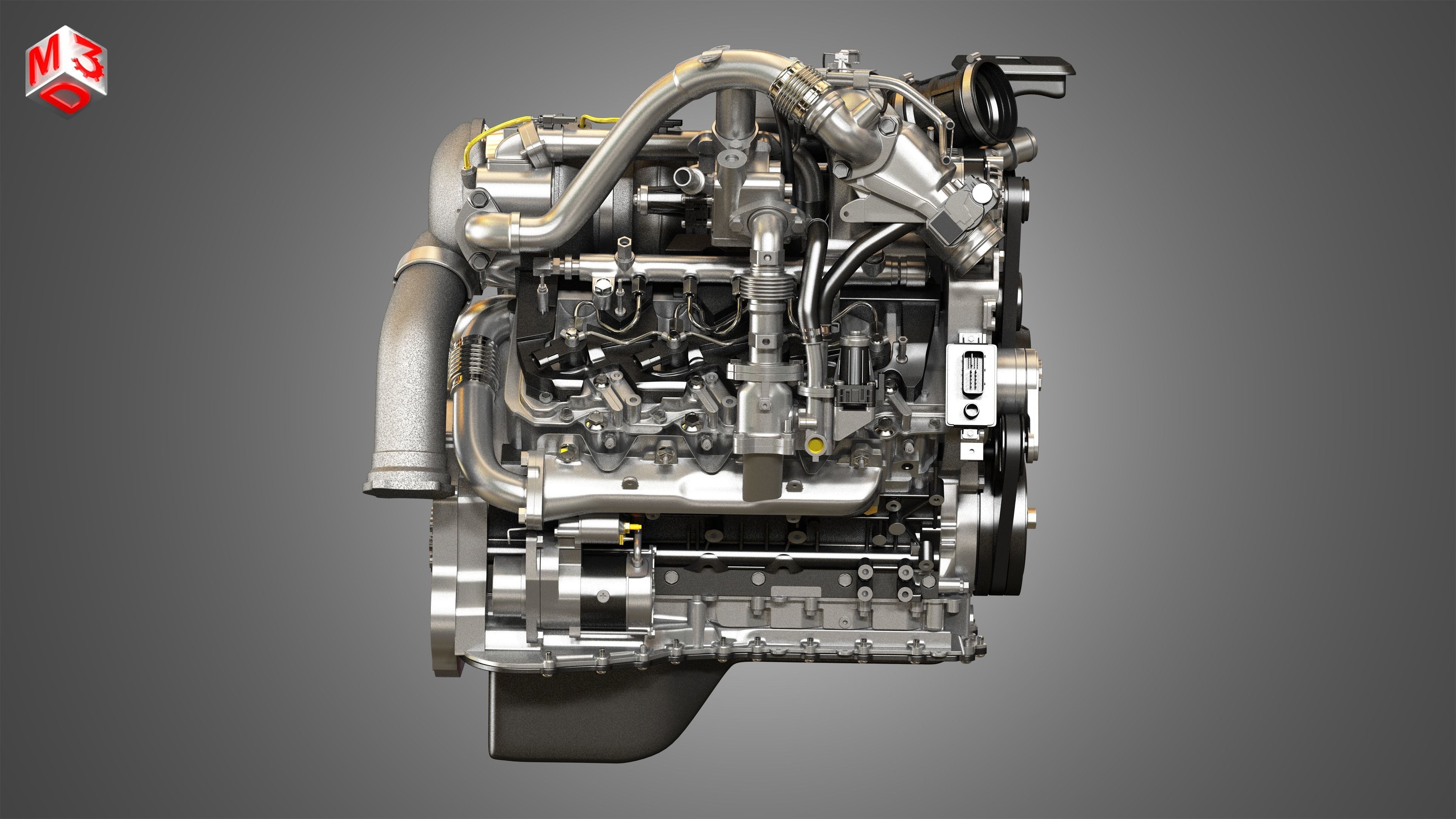 L5P Engine - V8 Turbo Diesel Engine 3D model | CGTrader