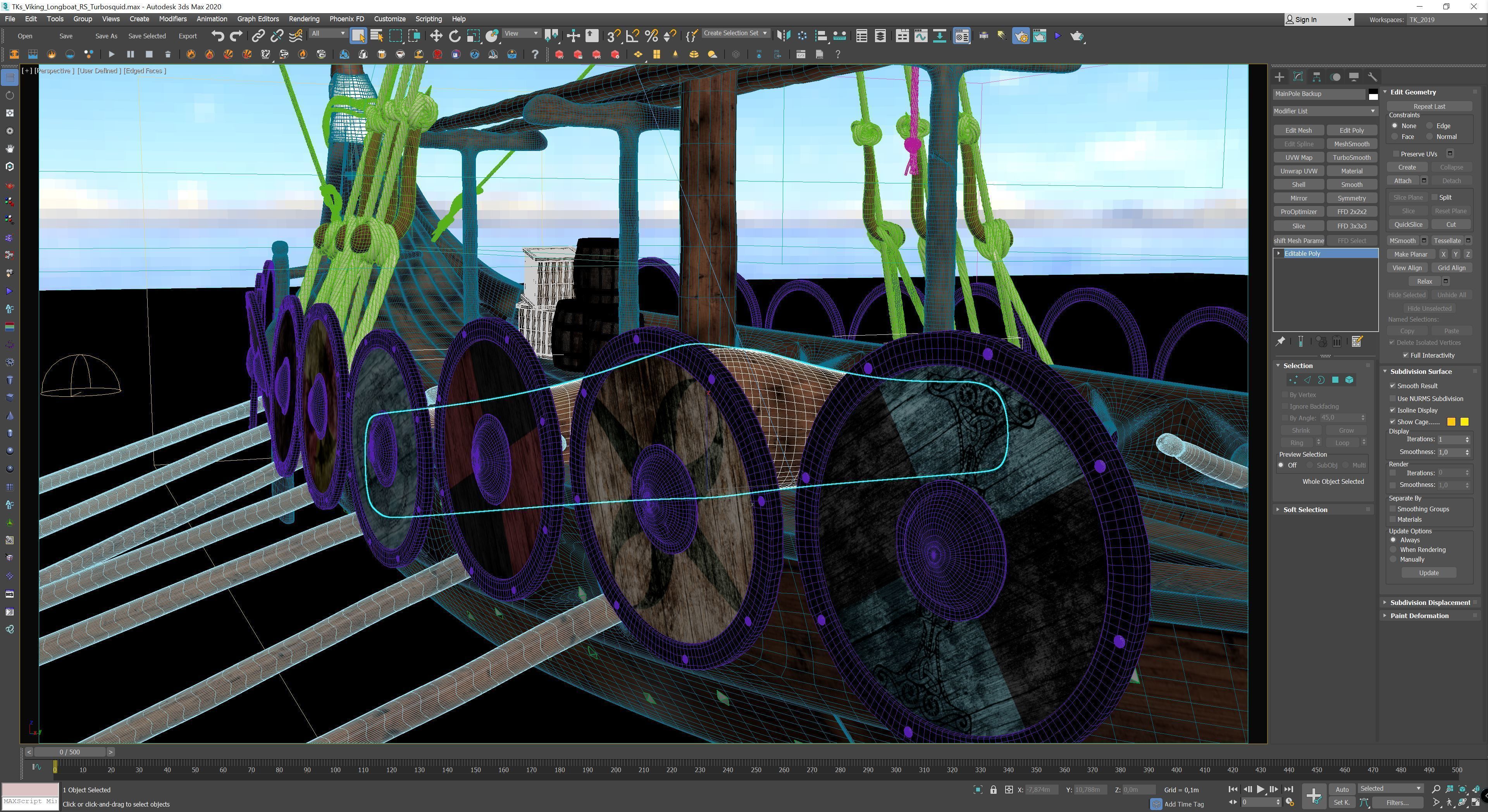 TKs Viking Longboat V2 3D model animated rigged | CGTrader