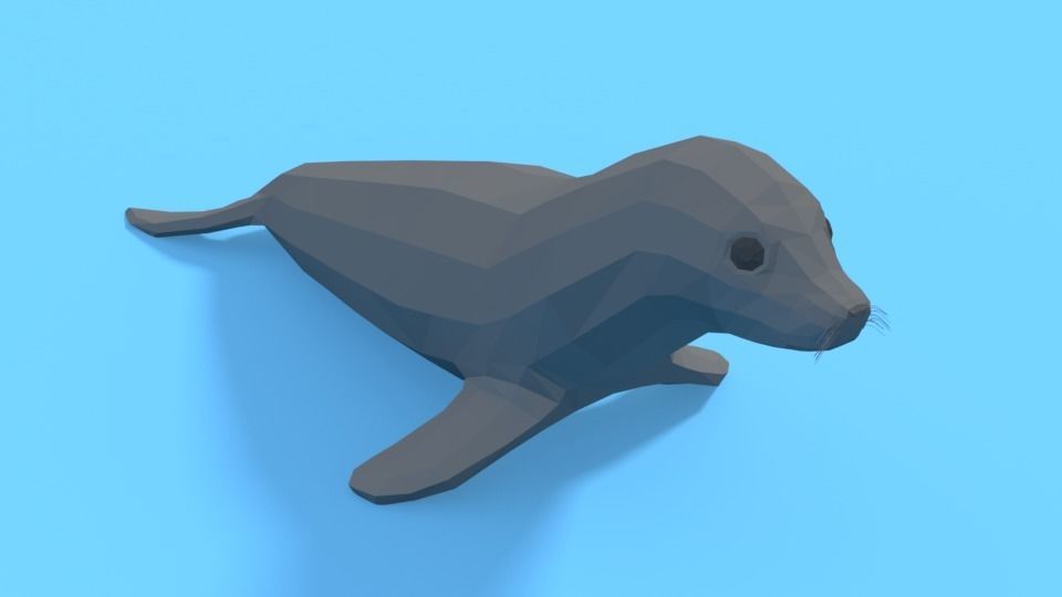 3D model Low Poly Cartoon Seal VR / AR / low-poly | CGTrader