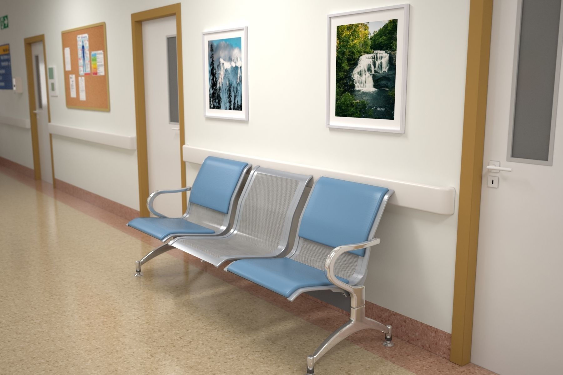 Hospital Hall V3 3D model | CGTrader