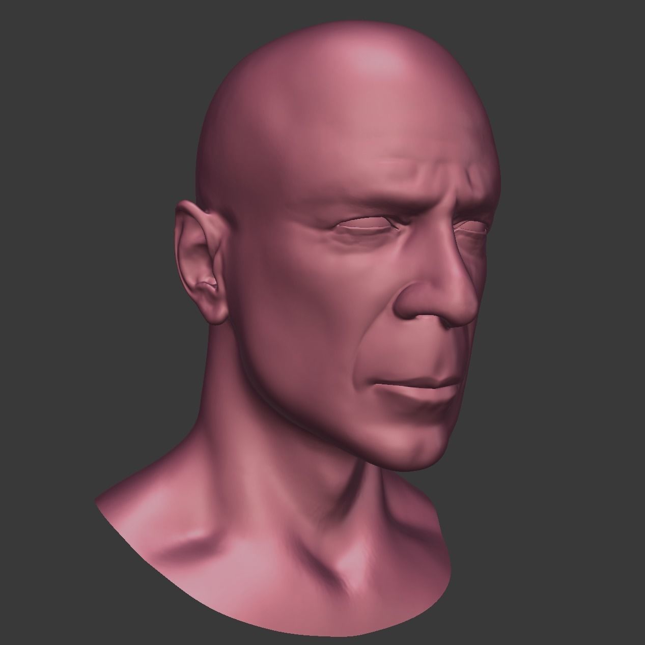 Bruce Willis face topology 3D model | CGTrader