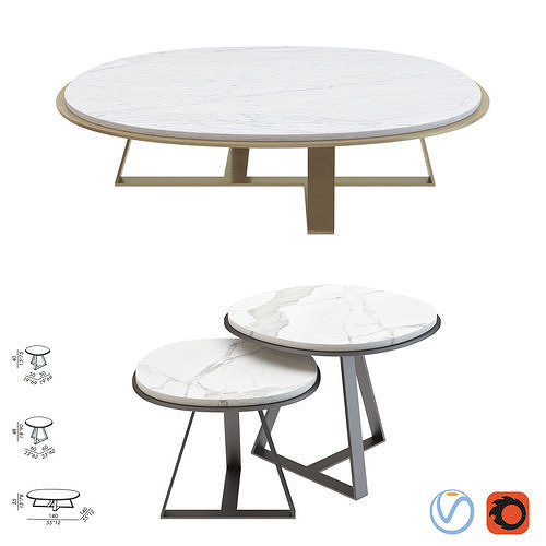 3D model Meridiani Judd Low Table VR / AR / low-poly | CGTrader