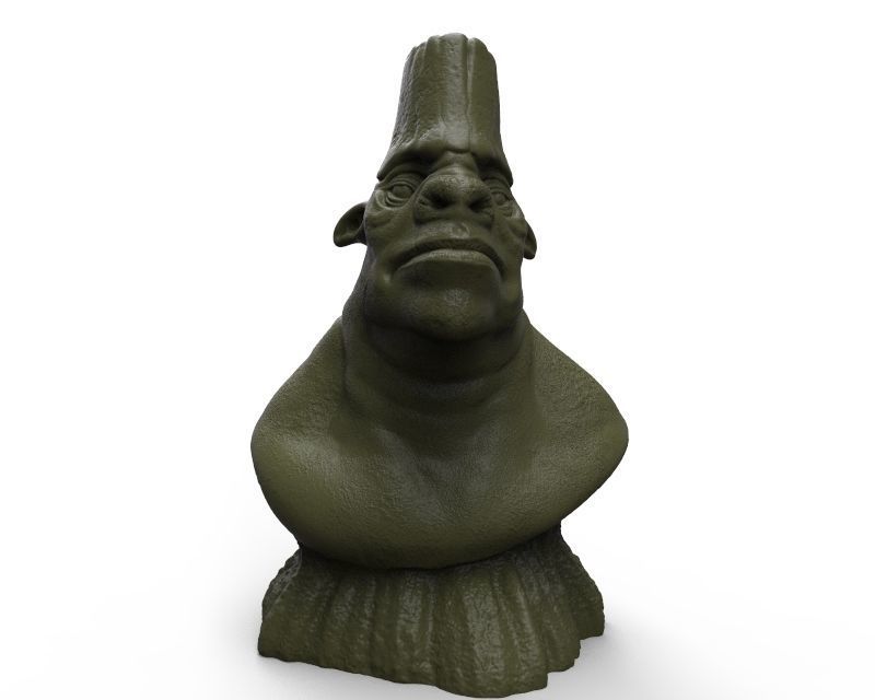 Fat greedy creature character bust 3D model | CGTrader
