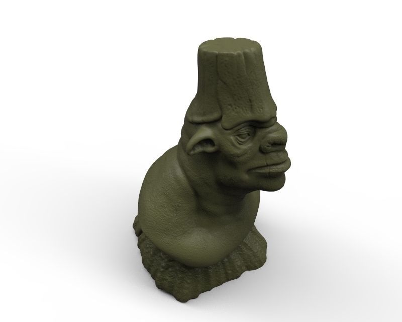 Fat greedy creature character bust 3D model | CGTrader