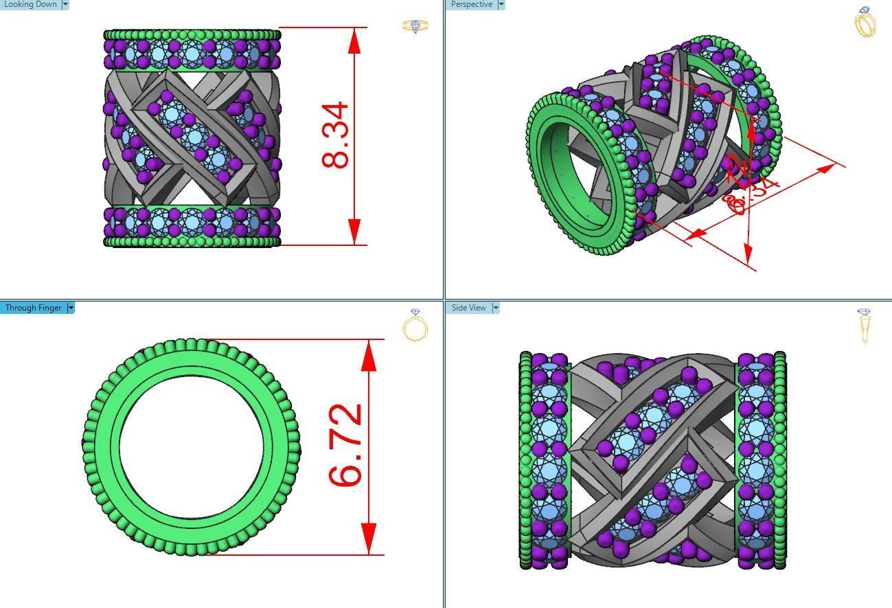 PANDORA gold ring with diamonds 3D model 3D printable | CGTrader