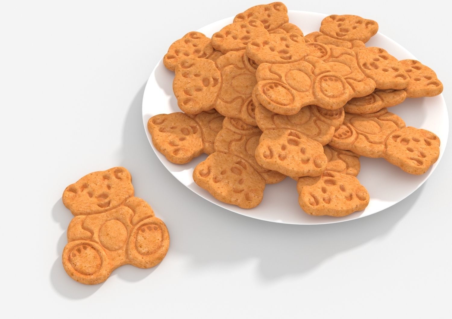 Teddy Bear Biscuit 3D model | CGTrader