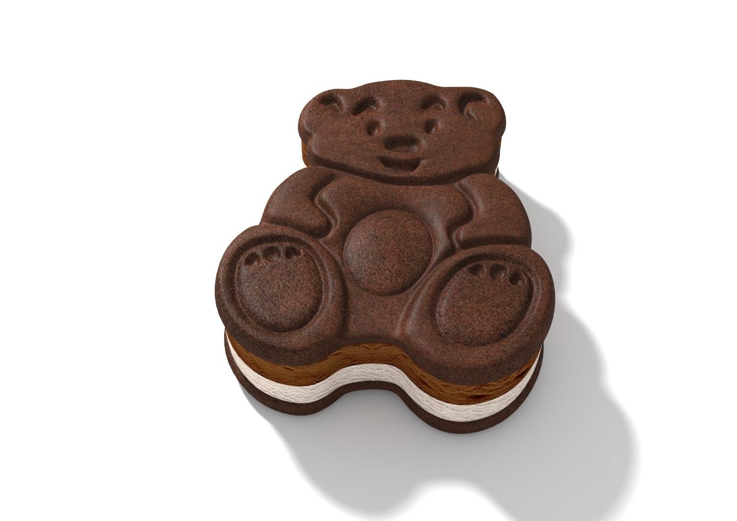 Teddy Bear Sandwich Ice Cream Chocolate 3D model | CGTrader
