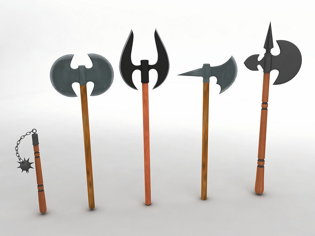3D model Medieval Weapons Pack Axe Mace VR / AR / low-poly | CGTrader
