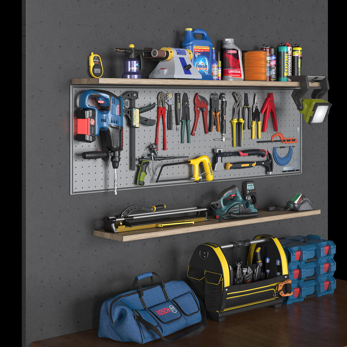 3D model garage tools set 5 VR / AR / low-poly | CGTrader
