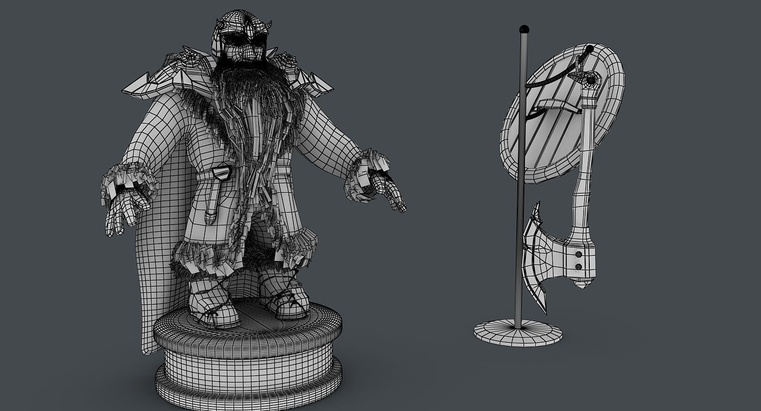 3D model Dwarf with axe and shield VR / AR / low-poly | CGTrader