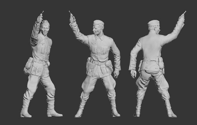 German officer 3D model 3D printable | CGTrader