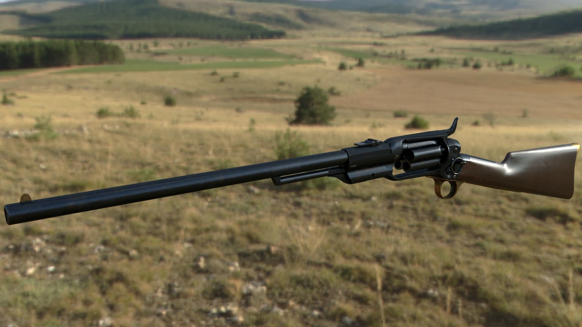 3D model Spectacular Colt Revolving Carbine 1855 VR / AR / low-poly ...