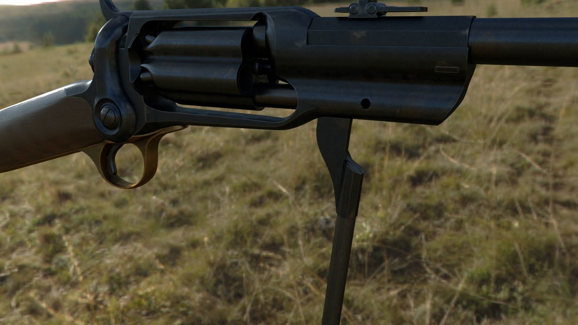 3D model Spectacular Colt Revolving Carbine 1855 VR / AR / low-poly ...