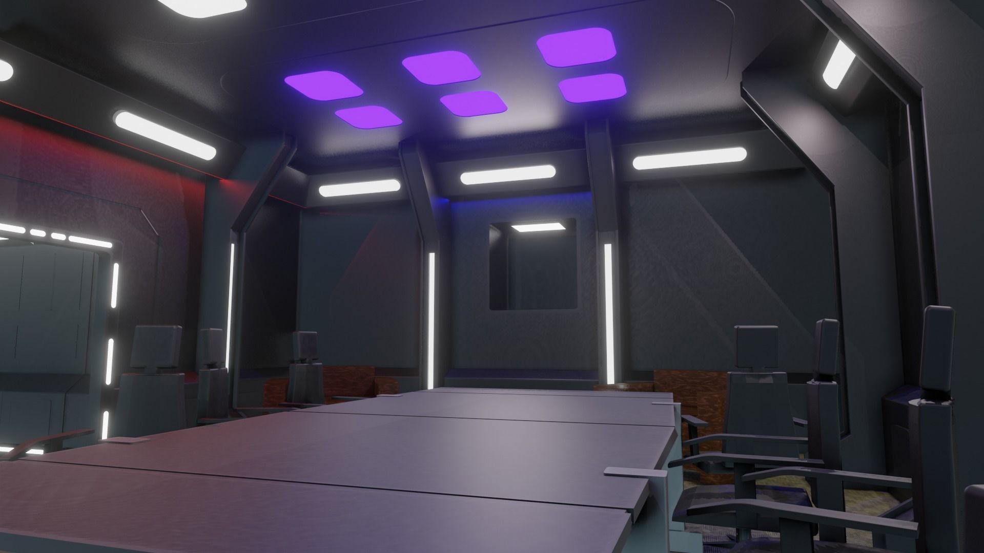 Sci-Fi Conference Room 3D model | CGTrader