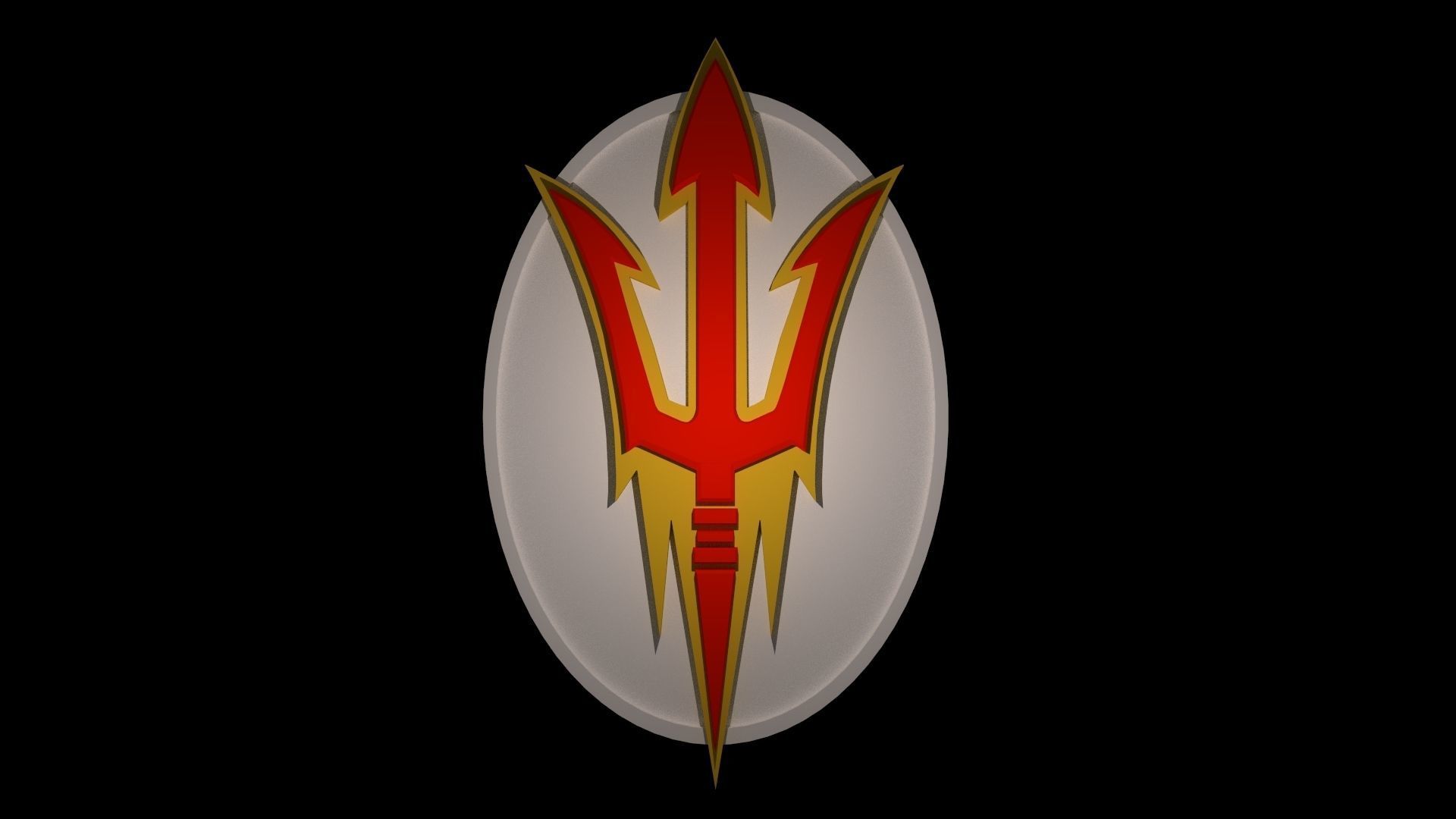 Arizona Sun devils logo on an oval 3D model | CGTrader