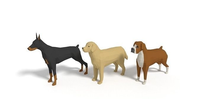 3D Model Collection Low Poly Cartoon Dog Pack VR / AR / low-poly | CGTrader