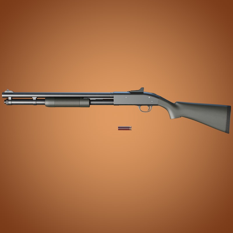 Mossberg 590 shotgun with ghost-ring sight 3D model | CGTrader