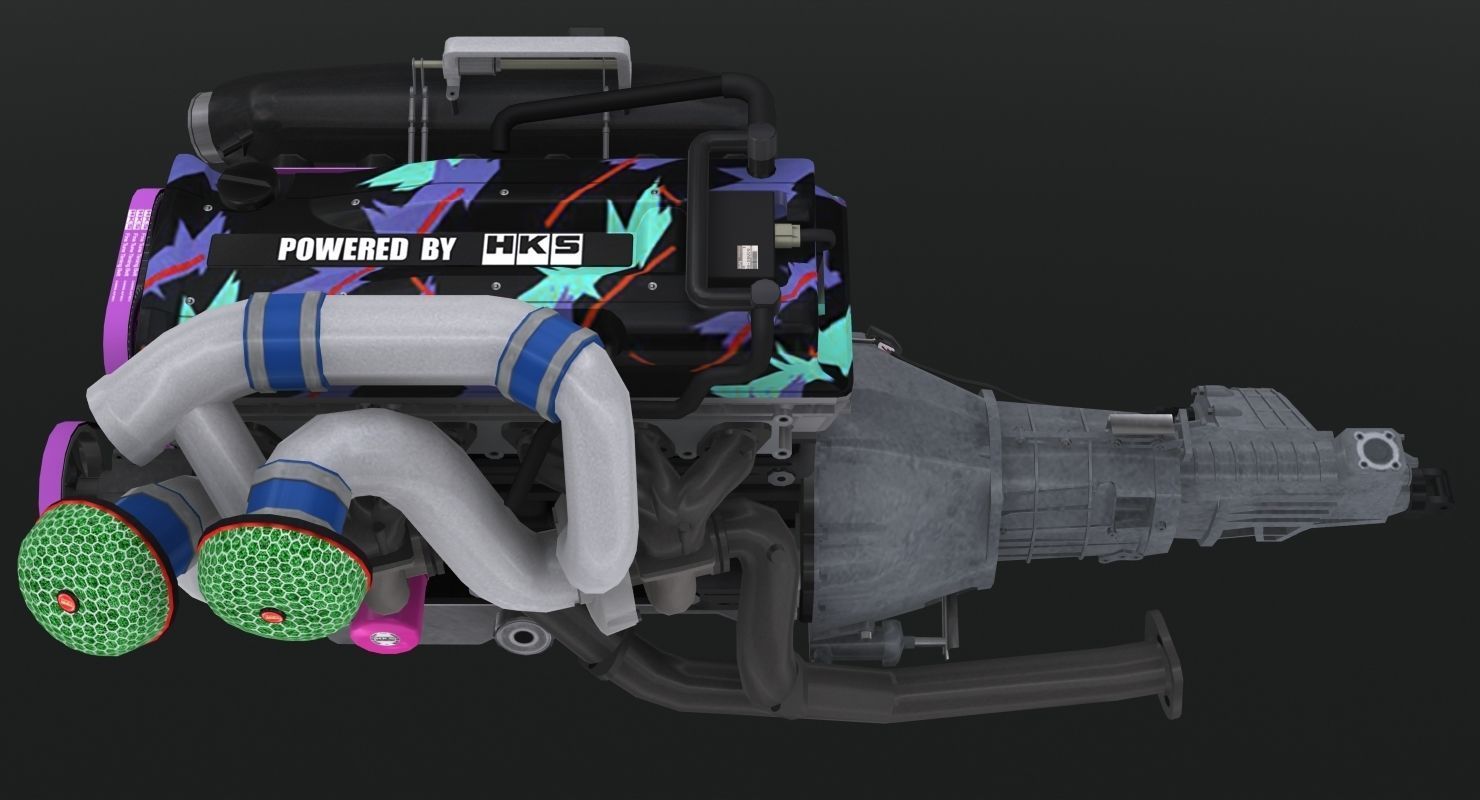 3D model Nissan RB26 DETT by HKS engine VR / AR / low-poly | CGTrader
